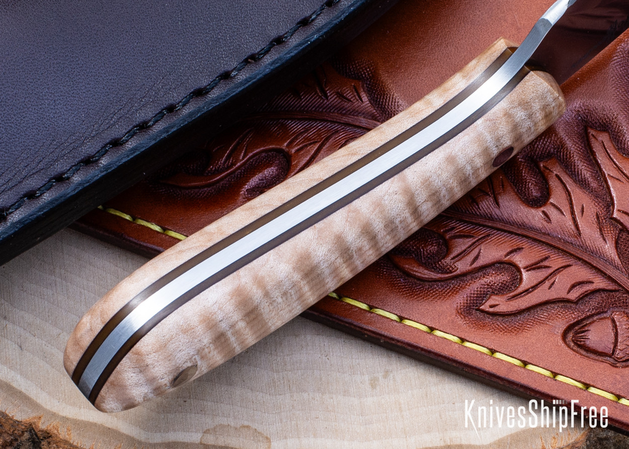 J. Hoffman Knives: #2497 Oney - Curly Maple - Vintage Paper Micarta ...