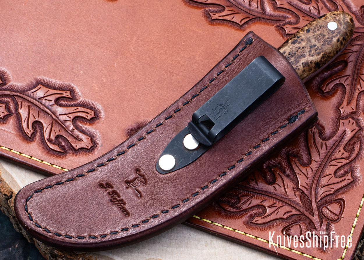 J. Hoffman Knives: #24101 Tenbruchs 85 - Black Ash Burl - AEB-L