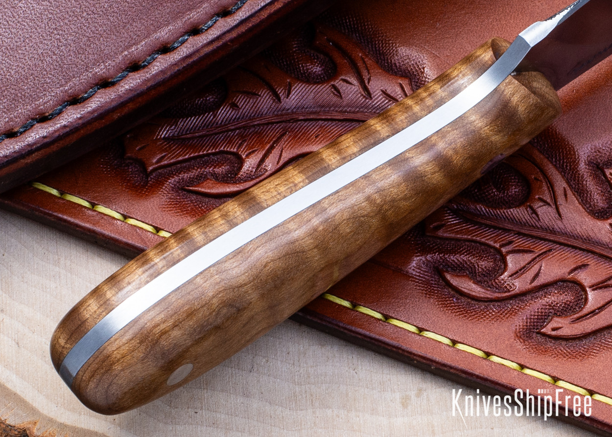 J. Hoffman Knives: #2492 Donegal 85 - Roasted Curly Maple - AEB-L