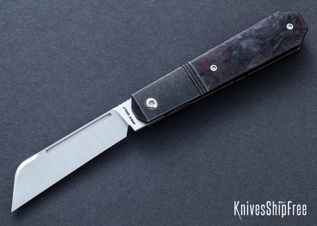 Jack Wolf Knives: After Hours Jack - Dark Matter Red Fat Carbon - CPM-S90V