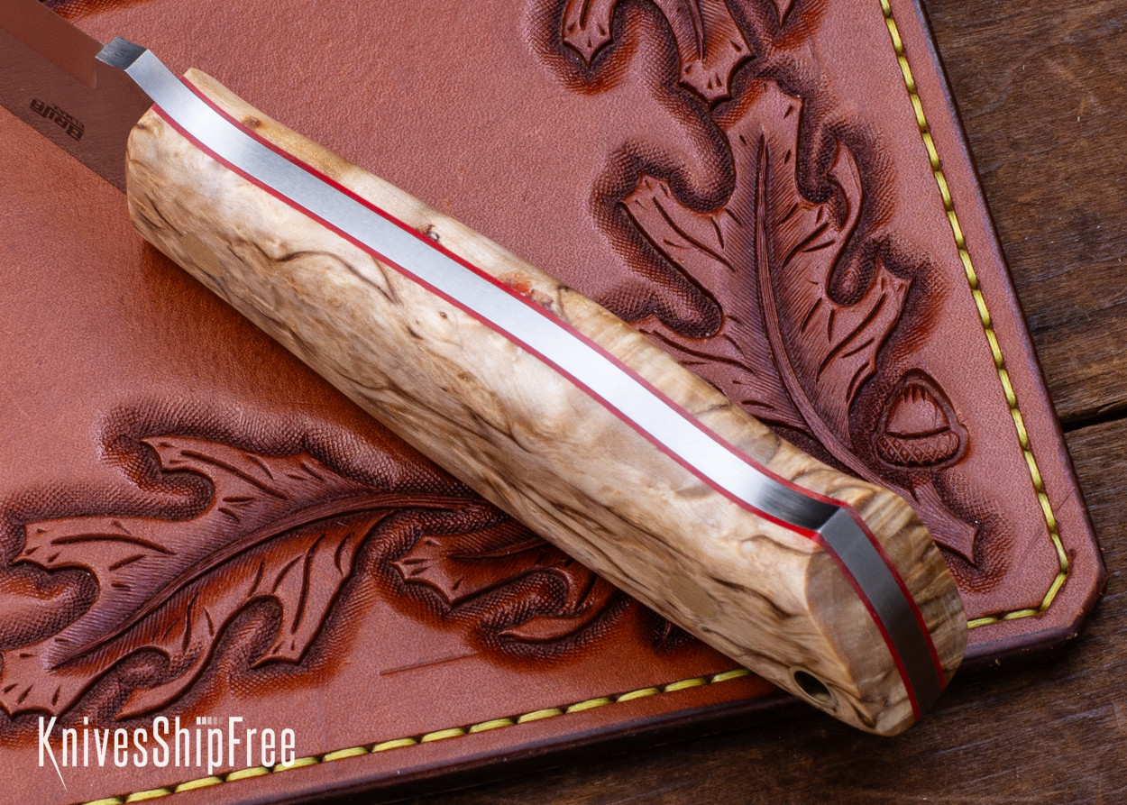 Brisa Knives: Trapper 95 - Stabilized Curly Birch - Red Liners - Elmax ...