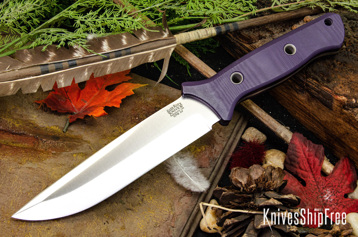 Bark River Knives: Gen 2 Bravo 6 - CPM 3V - Purple G-10 - Matte