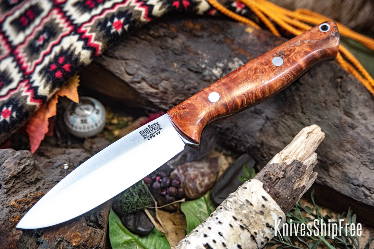 Bark River Knives: UP Gunny 3V - Rust Maple Burl