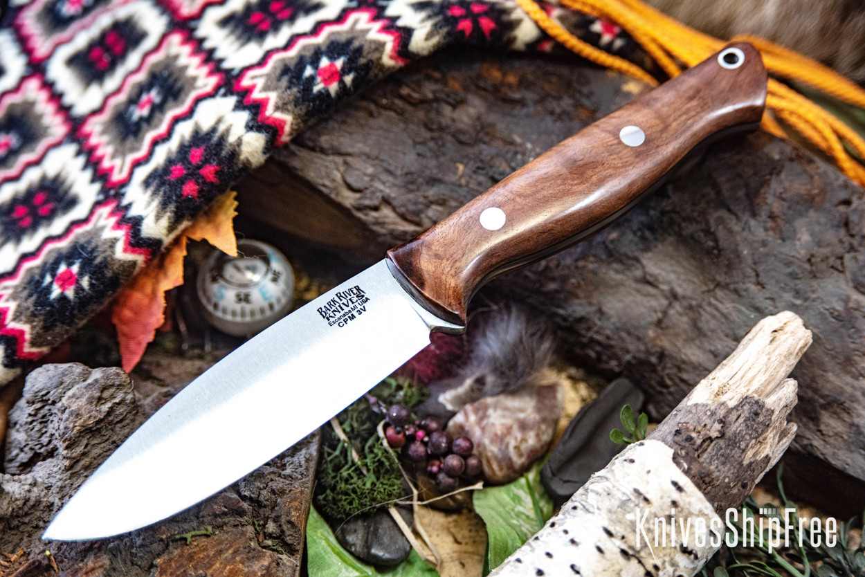Bark River Knives: UP Gunny 3V - Eucalyptus Burl - Black Liners #1