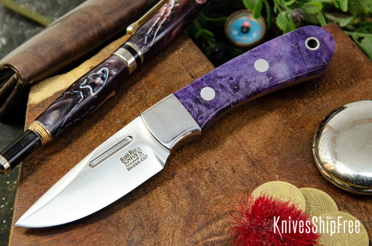 Bark River Knives: Essential - MagnaCut - Dark Purple Maple Burl