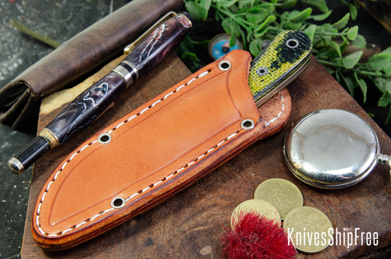 Bark River Knives: Essential - MagnaCut - Navy Blue & Teal Maple Burl