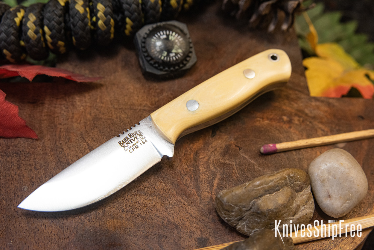 Bark River Knives: Micro Bravo CPM-154 - Antique Ivory Micarta
