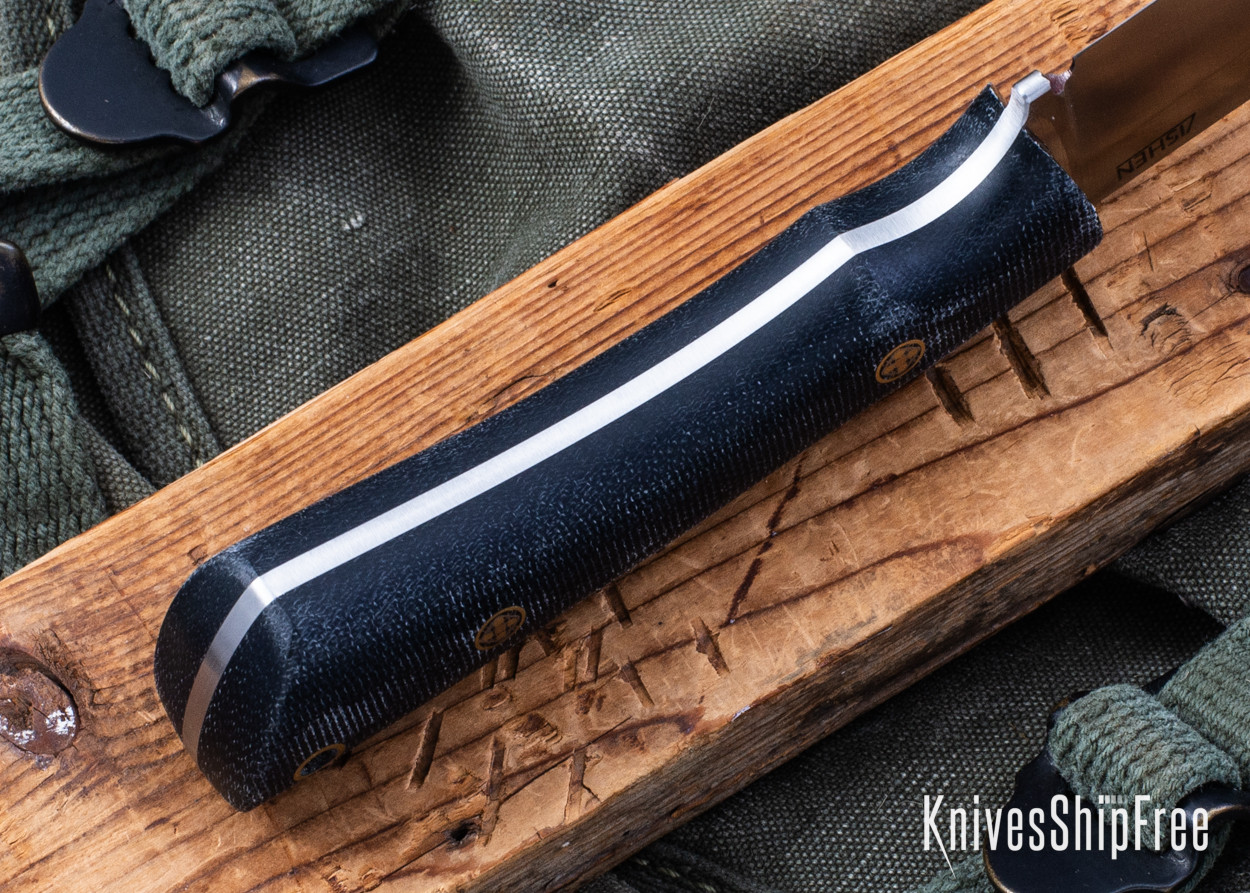Lishen Knives: Pathfinder - Black Canvas Micarta - Matte - Mosaic Pins ...