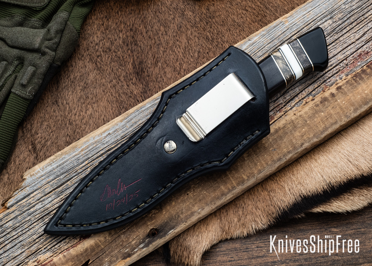 Alan Warren Custom Knives:#2652 Boot Knife - African Blackwood - Fossil ...