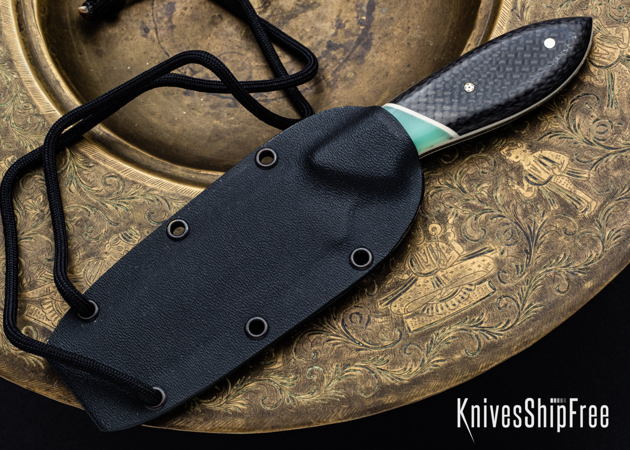 Muteki: 3.5" Perfect Model Neck Knife - Jade G10 & Black Carbon Fiber ...