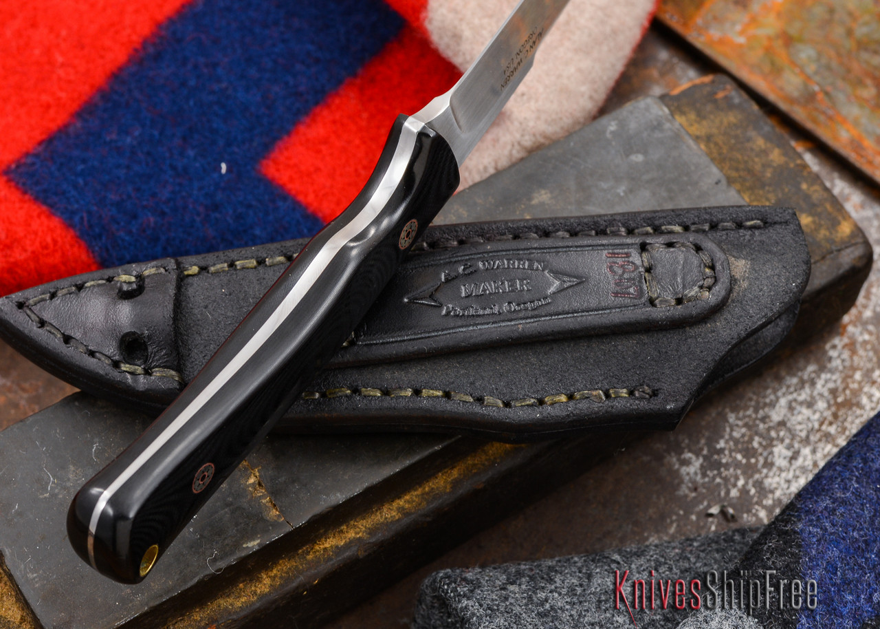 Alan Warren Knives: Custom Neck Knife - Black G-10 - #1807