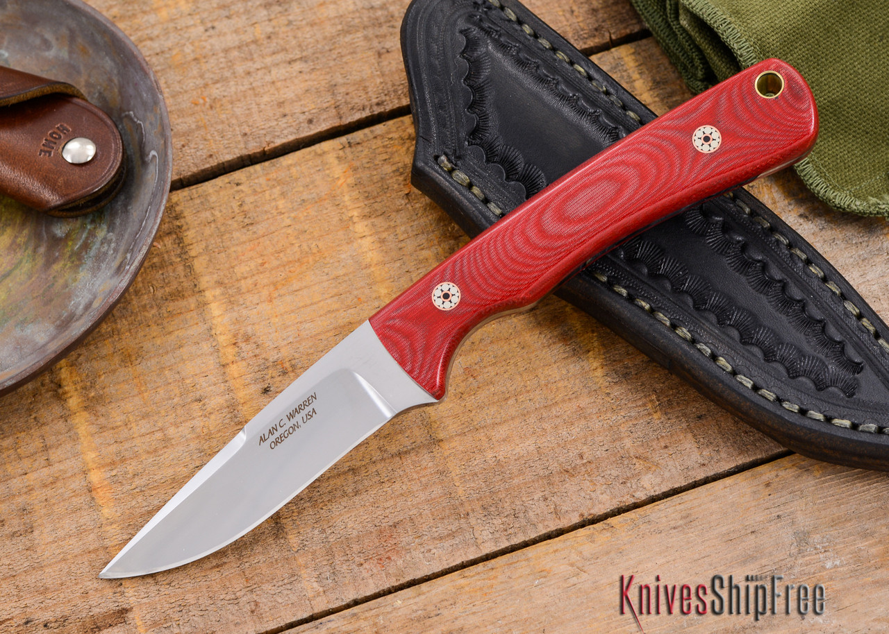 Alan Warren Knives: Custom Neck Knife - Red G-10 - #1817