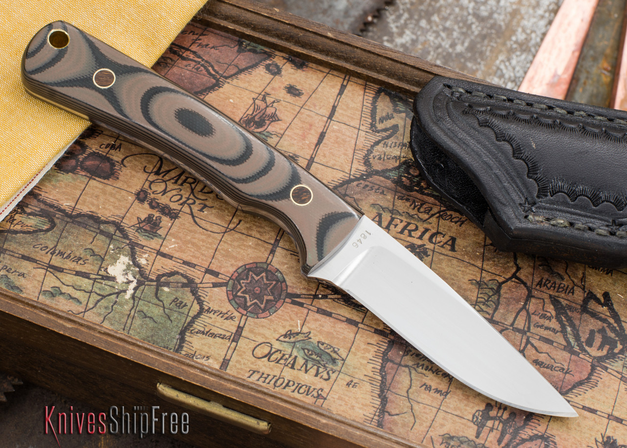 Alan Warren Knives: Custom Neck Knife - Snakeskin Canvas Micarta - #1846