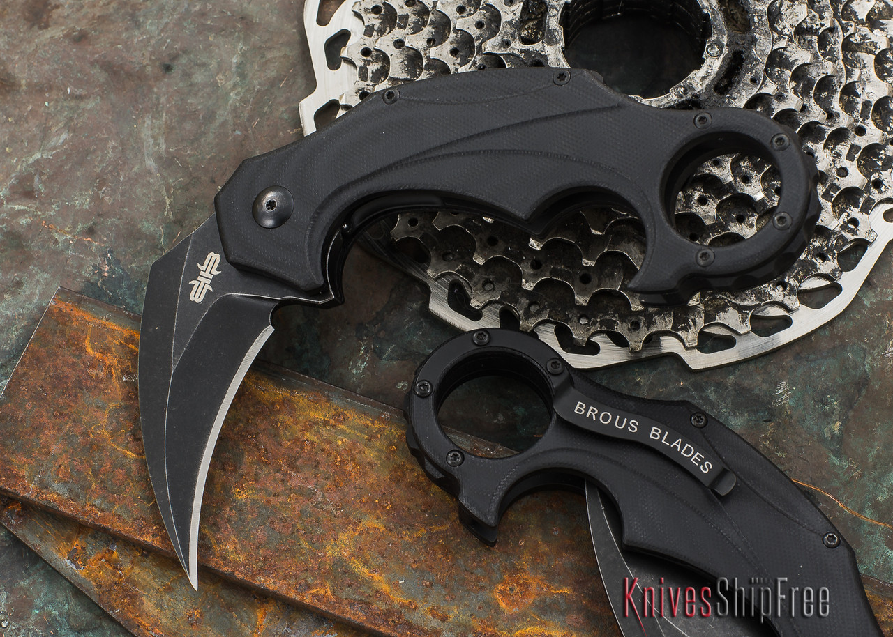 Buy Brous Blades: Enforcer - Black G-10 - Acid Stonewash Finish In ...