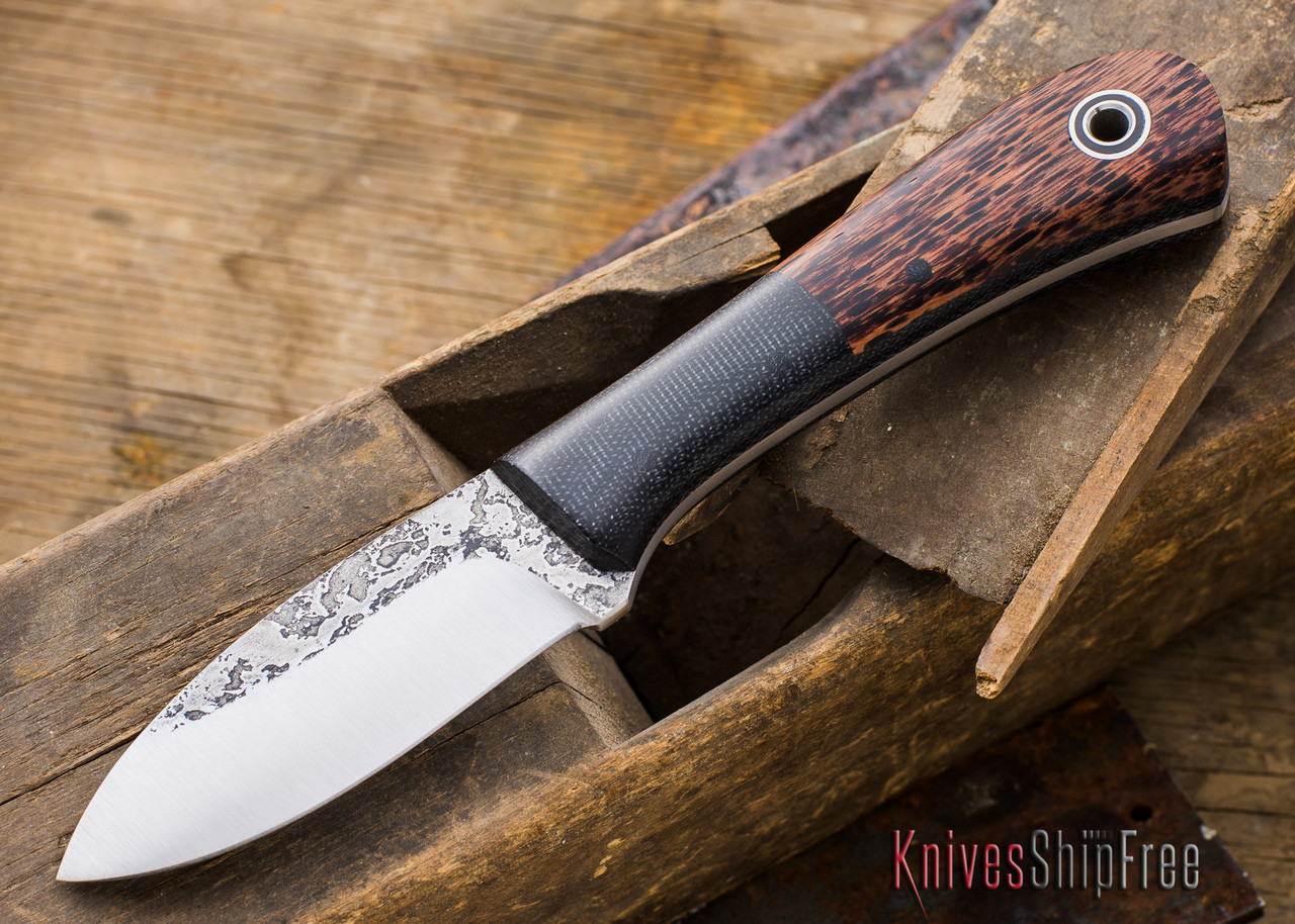 Fiddleback Forge: EDC II - Snakewood - Black Bolster - A2 Steel