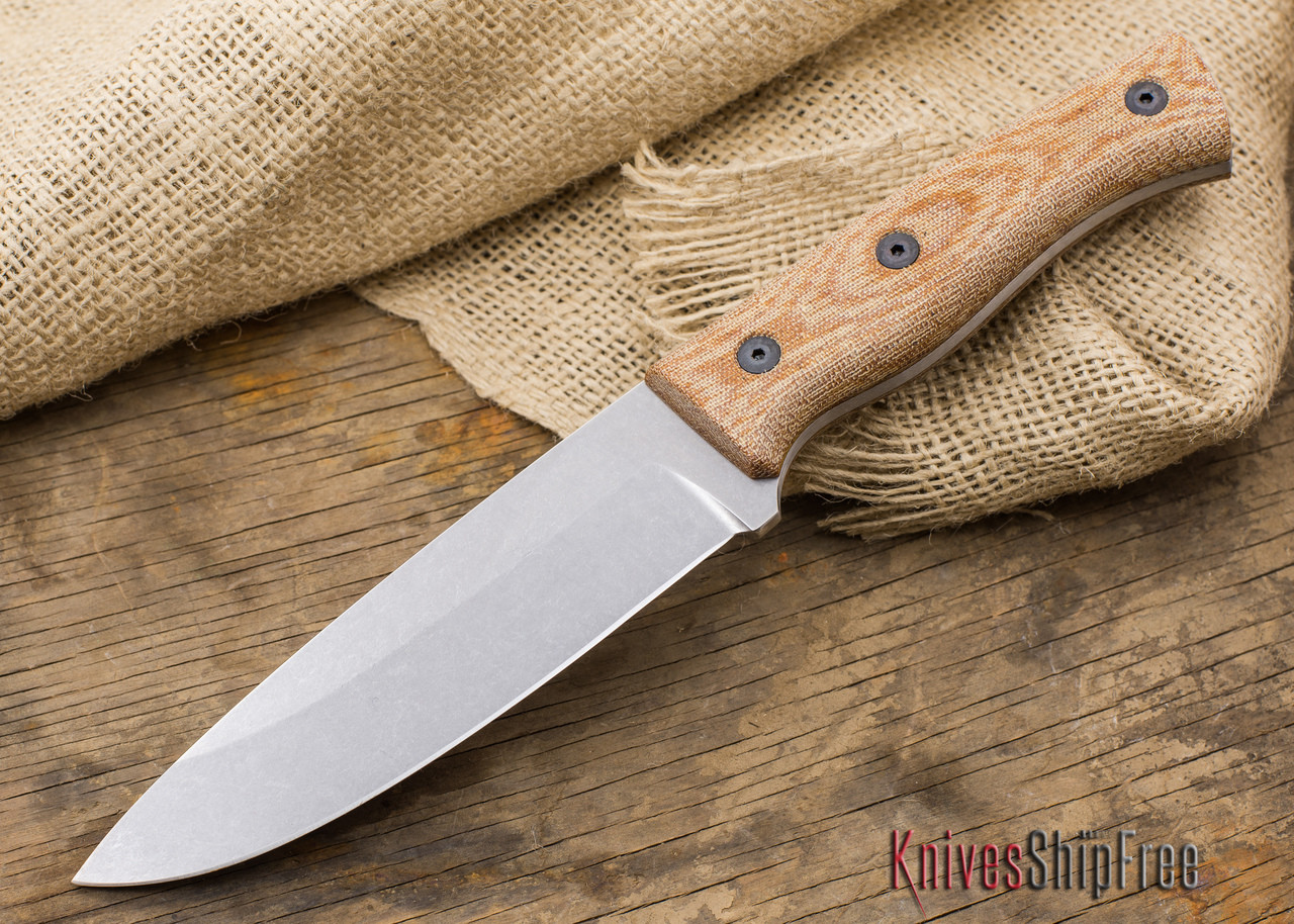 Fiddleback Forge: Production Duke - Natural Canvas Micarta - S35VN