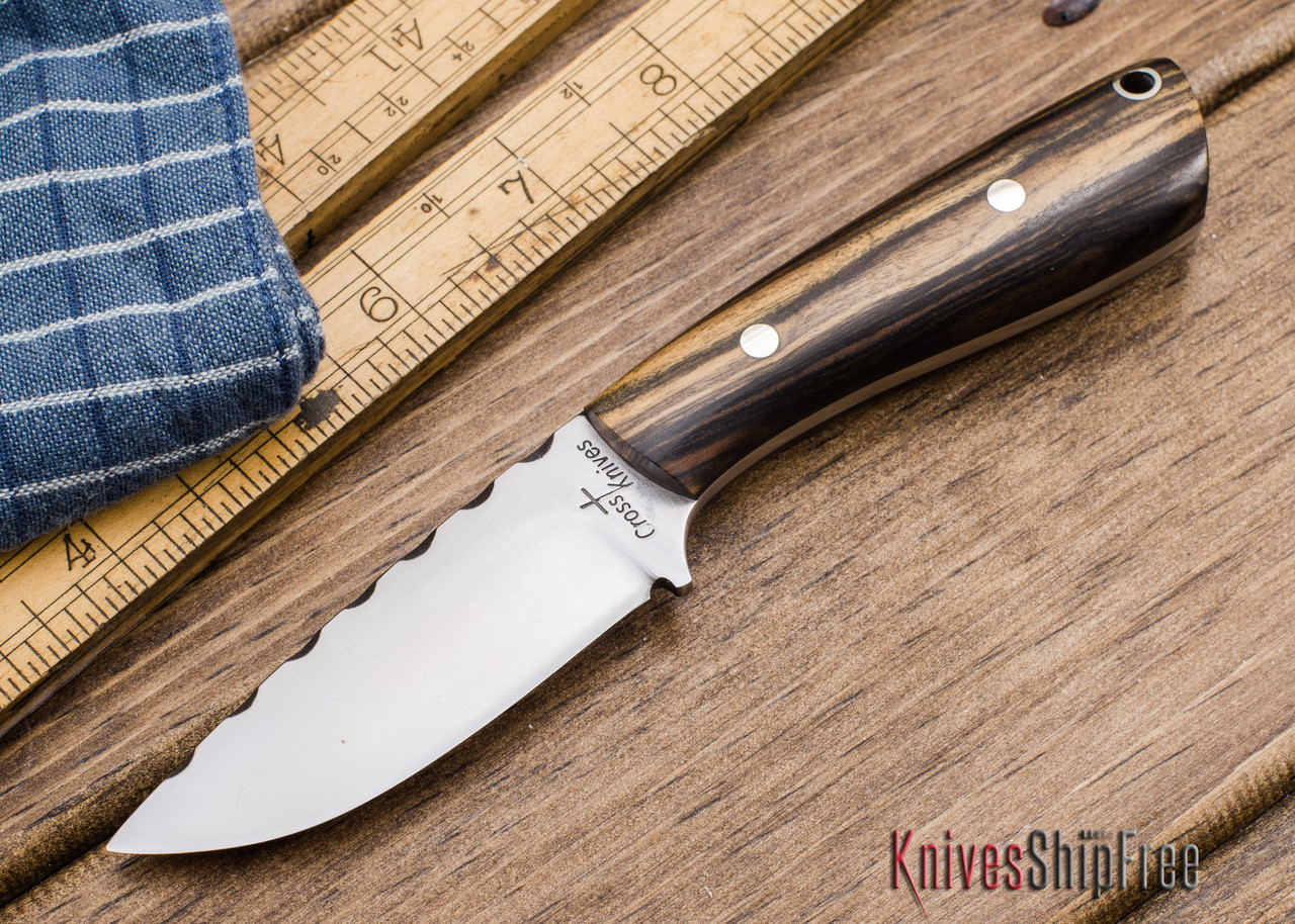 Cross Knives: Boy's Hunter Knife - Black & White Ebony - Black Liners ...
