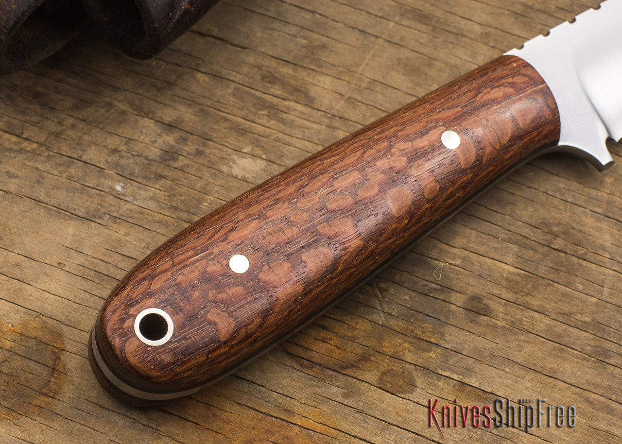 Cross Knives: EDC Knife - Stabilized Leopardwood - Black Liners
