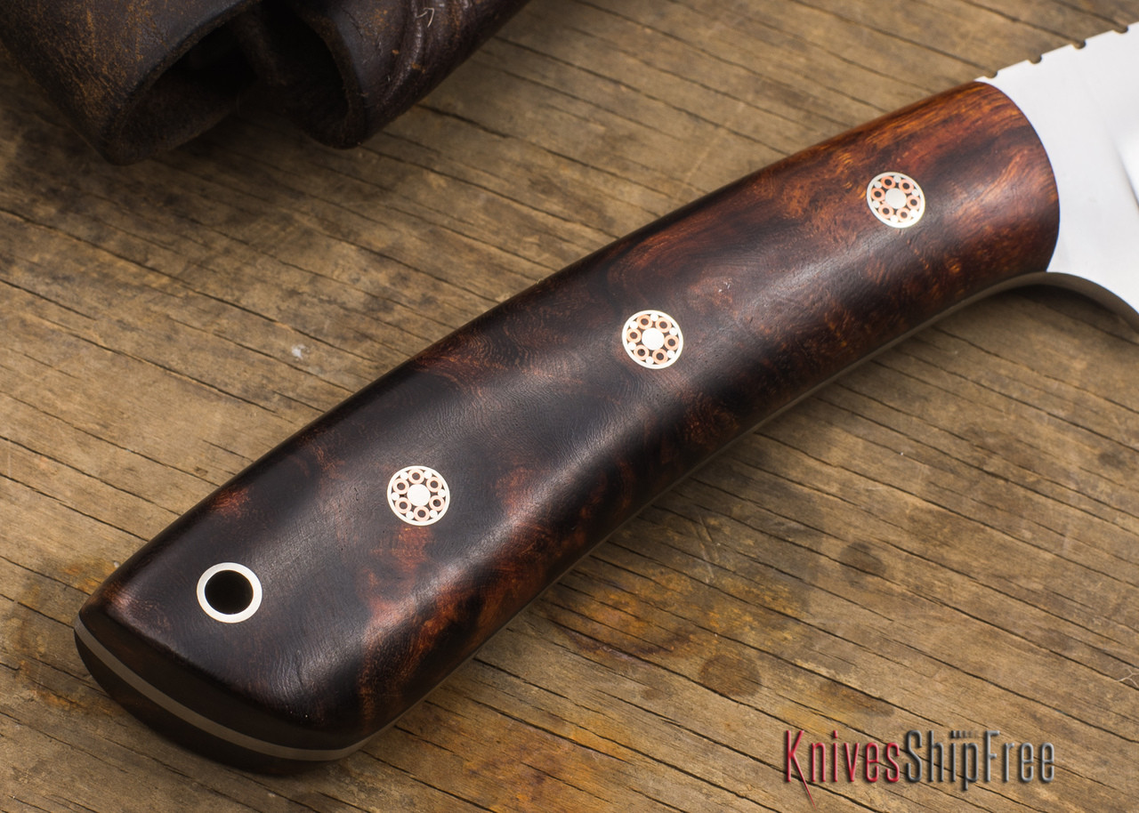 Cross Knives: All Around Hunter Knife - Curly Desert Ironwood Burl ...