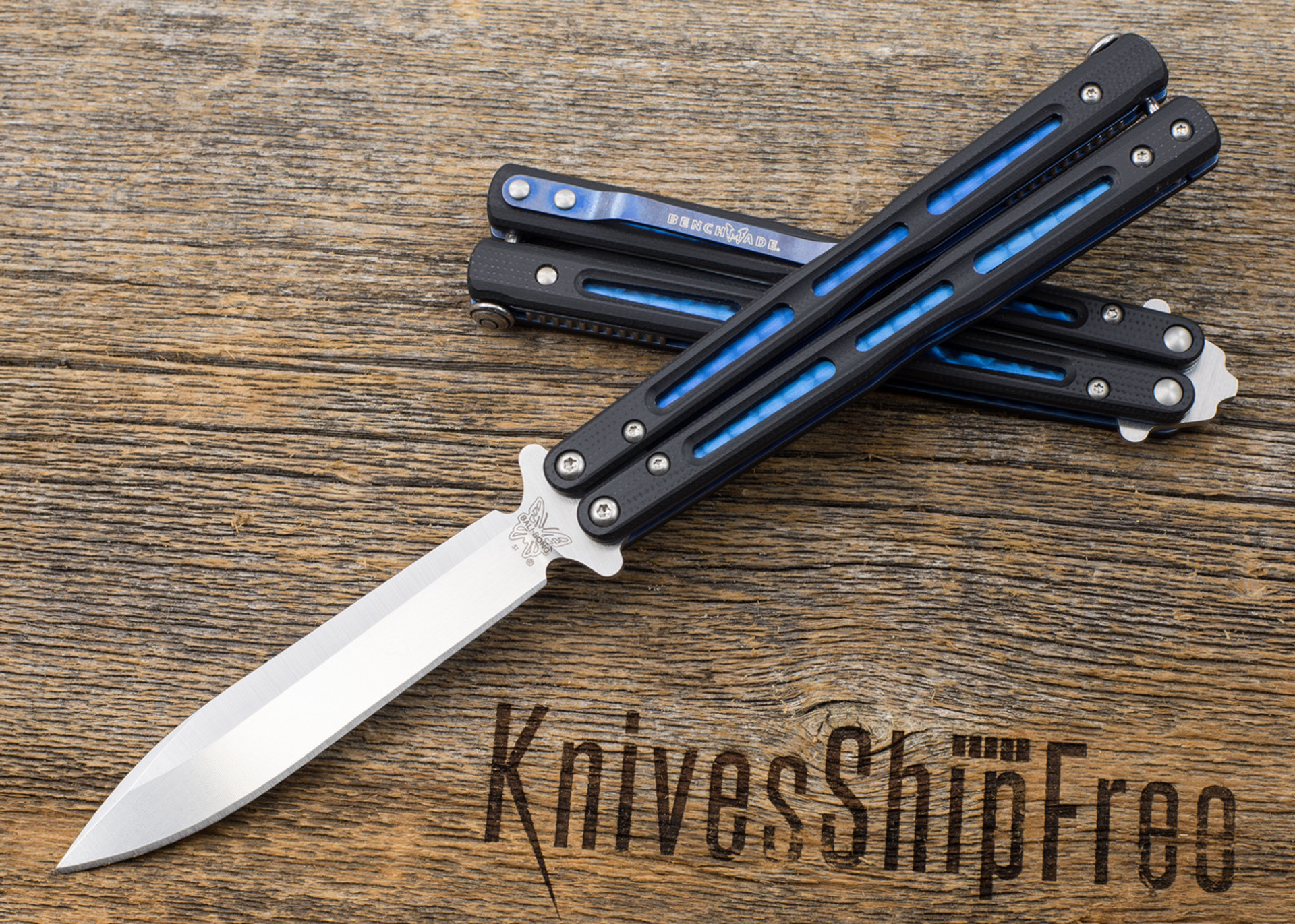 Buy Benchmade Knives: 51 Morpho - Black G-10 - Blue Liners - Ships Free