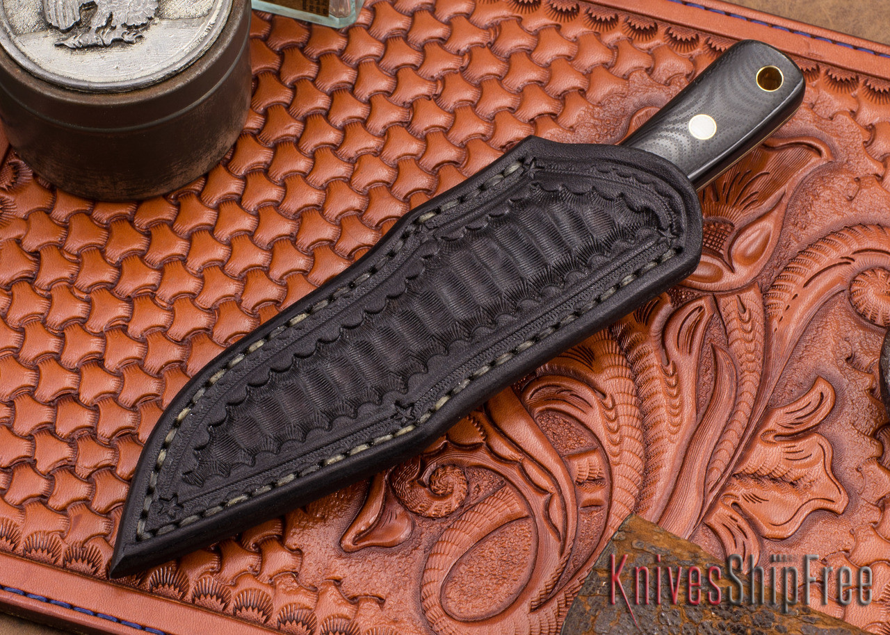 Alan Warren Knives: Harpoon - Black G-10 - Carbon Fiber