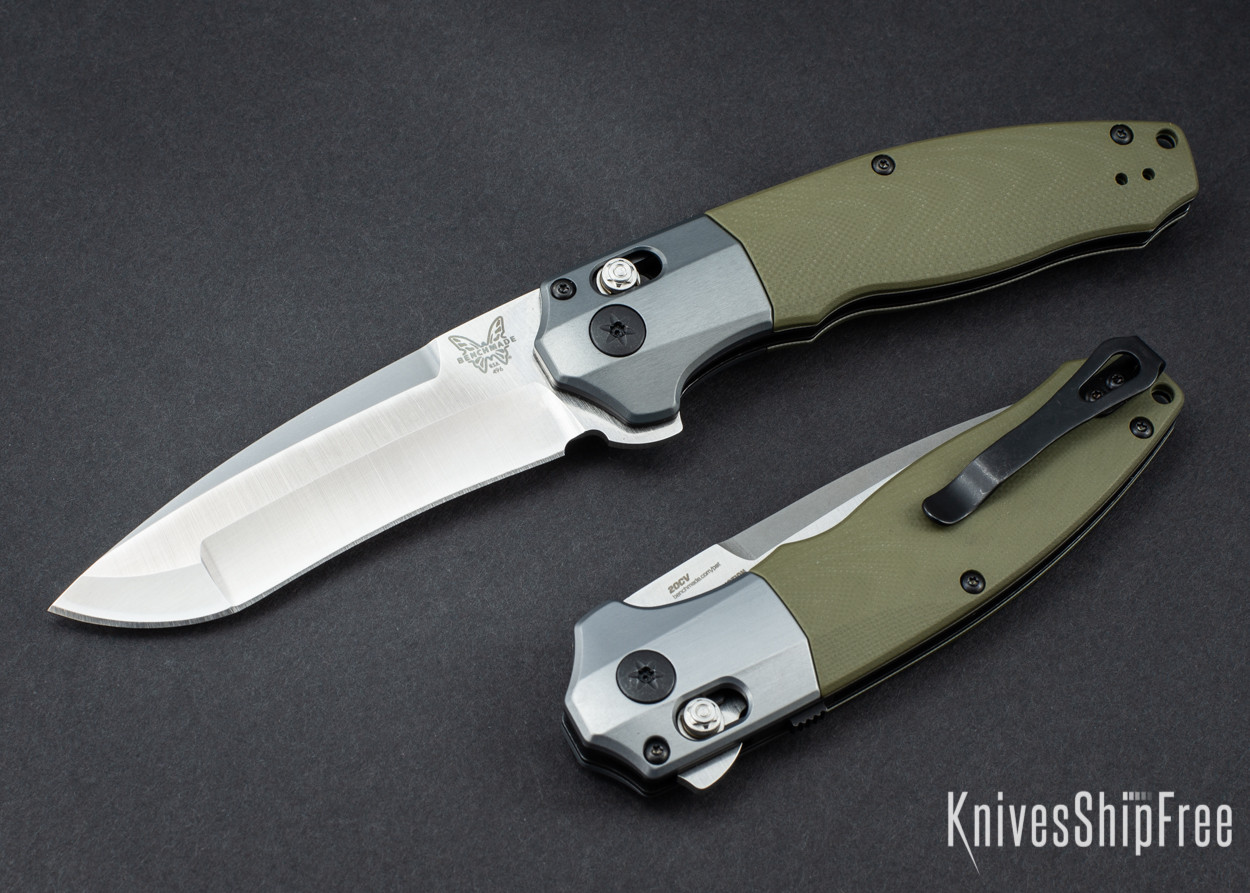 Benchmade Knives: 496 Vector - OD Green G-10 - White Liners - CPM 20CV ...