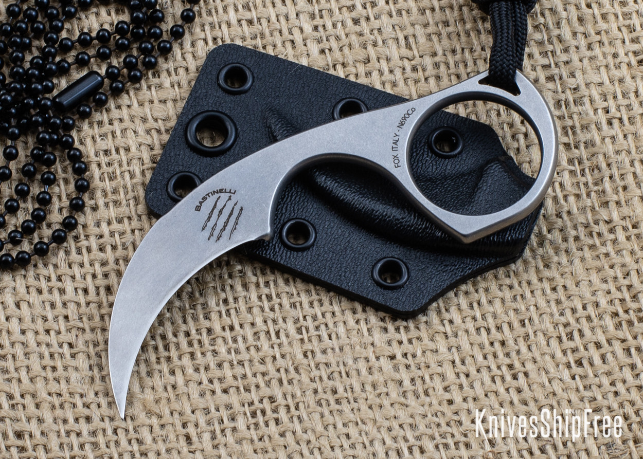 Bastinelli Knives: Pika - Black PVD N690CO - Karambit by Doug Marcaida
