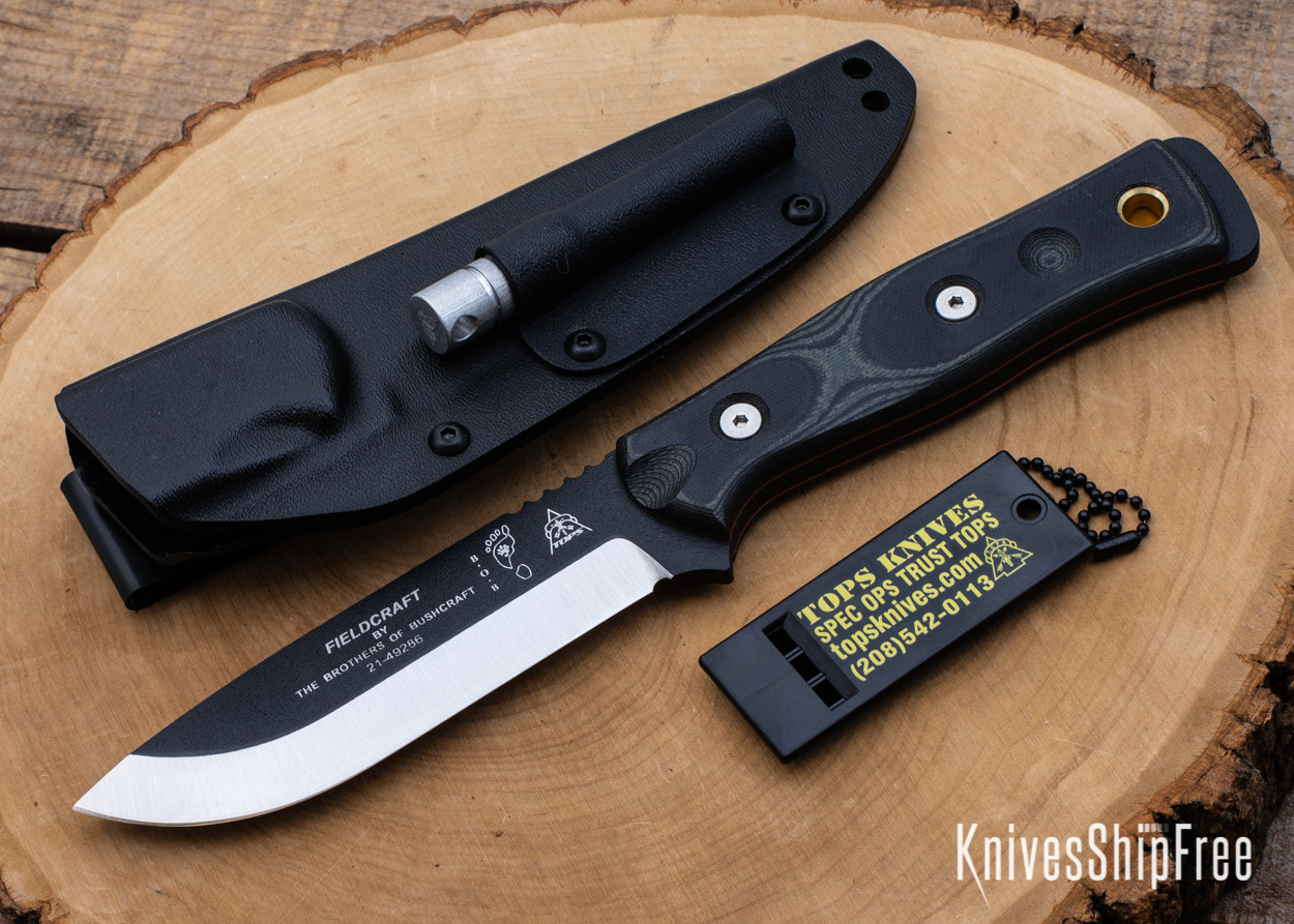 TOPS Knives: Mini Scandi Folder - Tan Canvas Micarta
