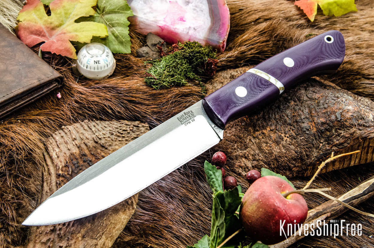 Bark River Knives: Aurora II - CPM 3V - Blue Cyclone Mesh