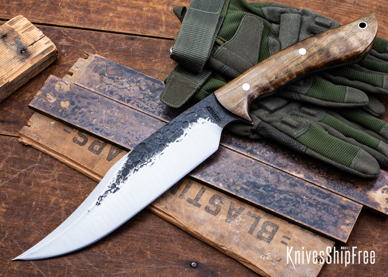 Lon Humphrey Custom Knives - Gunfighter Bowie - Curly Maple ...