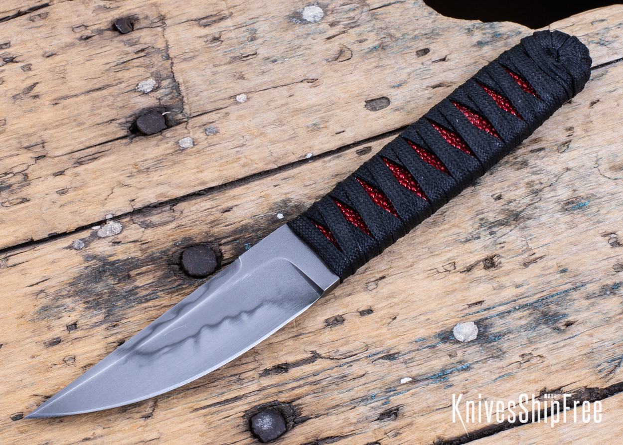 Bradshaw Blades: Kwaiken - Red Stingray & Black Paracord Wrap - 1095 w ...