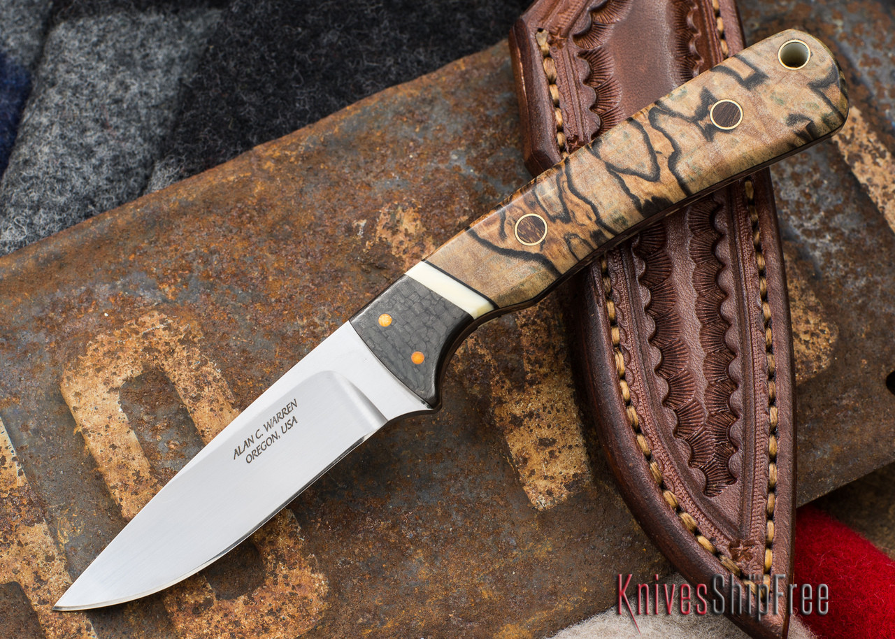 Alan Warren Knives: Custom Neck Knife - Spalted Maple Burl - #1823
