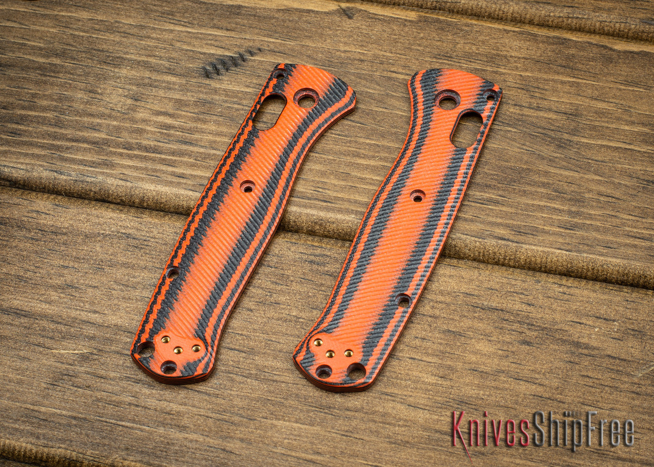 Custom Benchmade Bugout Scales - Orange & Black G-10