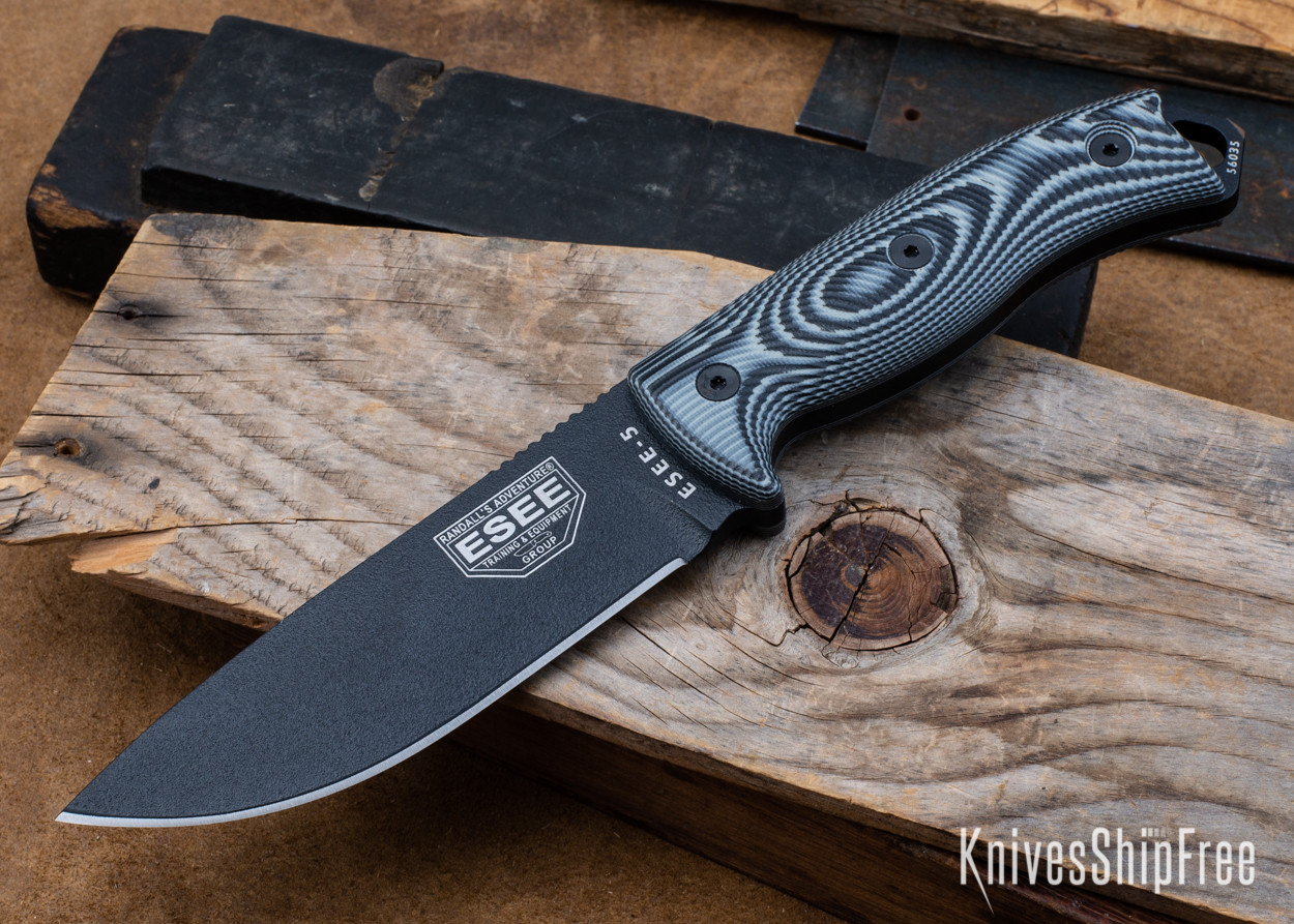 ESEE Knives: ESEE-5PDE - Dark Earth Finish - Coyote & Black G-10