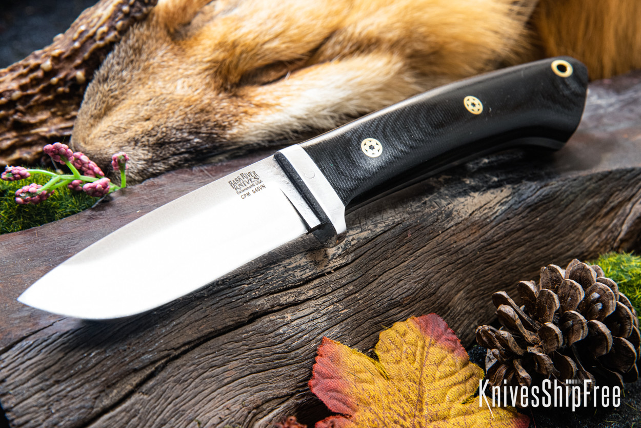 Bark River Knives: Classic Drop Point Hunter - CPM S45VN - Black Canvas ...