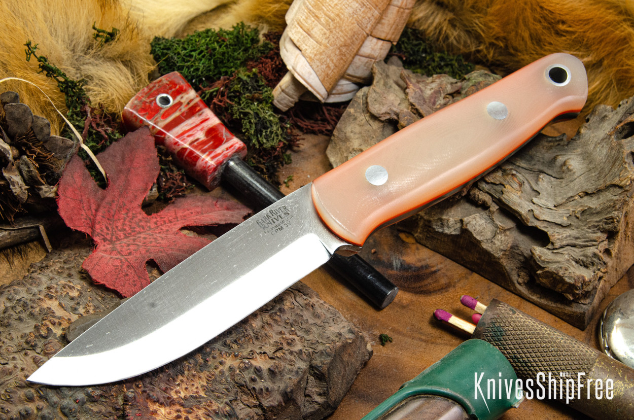 Bark River Knives: Aurora II - CPM 3V - Ghost Green Jade G-10 - Orange ...