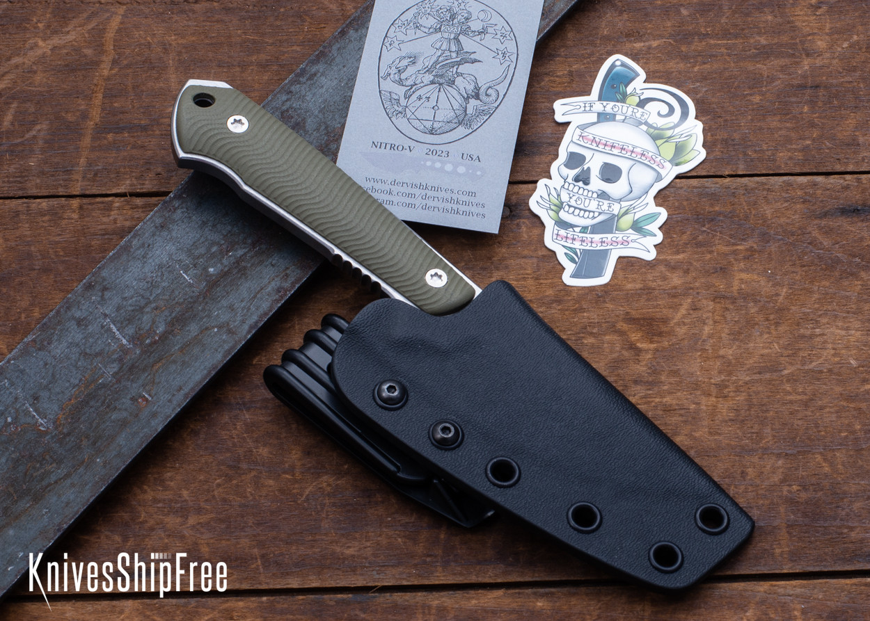 Dervish Knives: Prima - OD Green G10 - 2 Tone Nitro-V