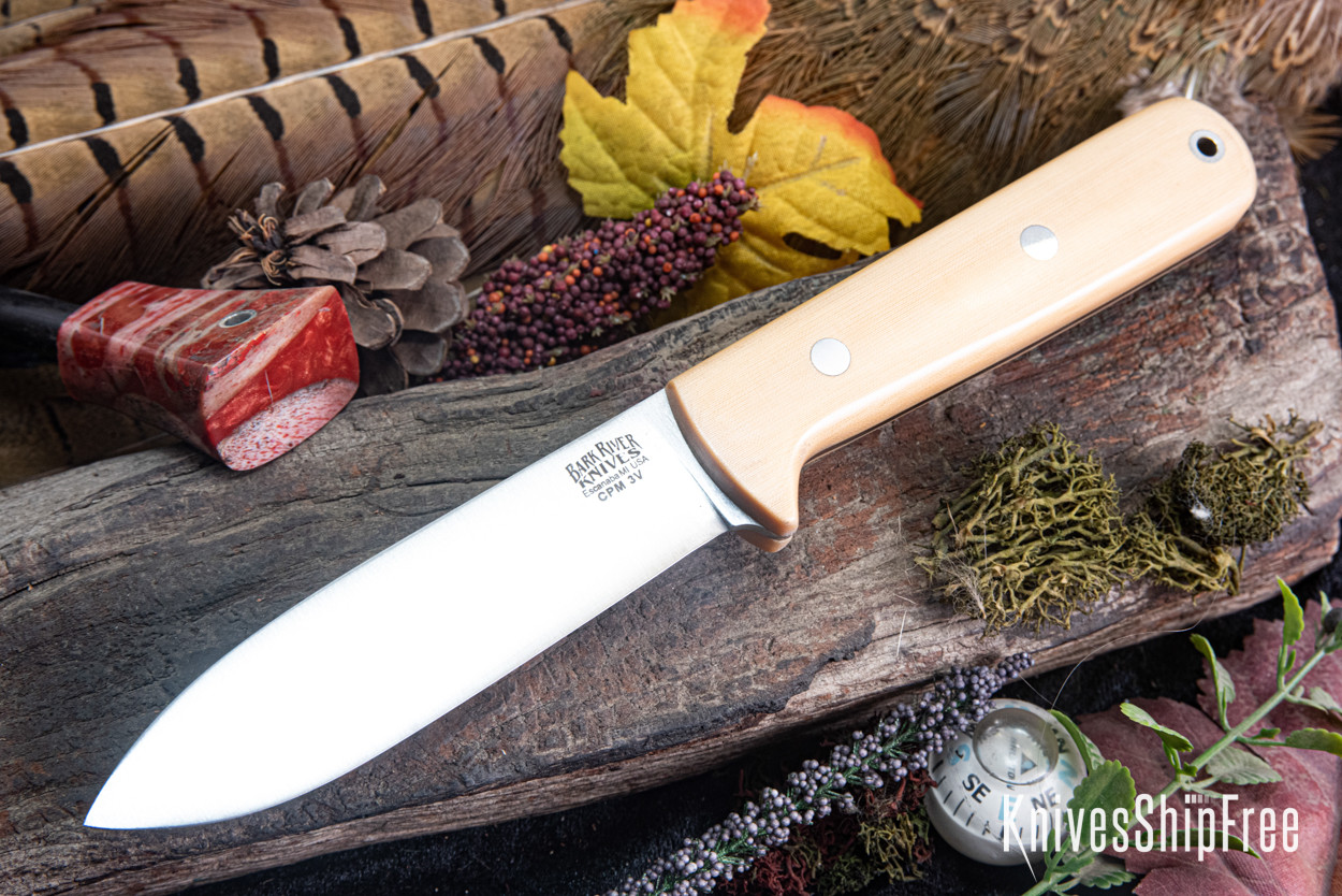 Bark River Knives: Kephart 4 - CPM 3V - Antique Bone Linen Micarta