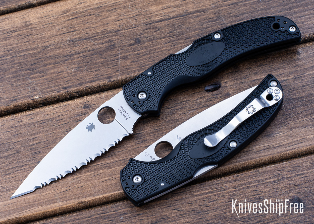 Spyderco: Native Chief Lightweight - Black FRN - CTS-BD1N - Serrated ...