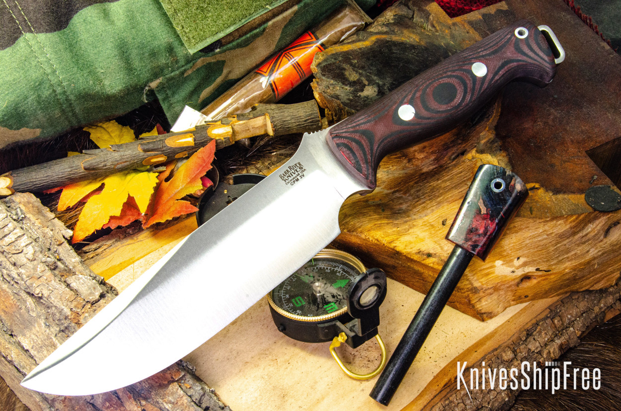 Bark River Knives: Bravo Survivor - CPM 3V - Red & Black Suretouch - Matte