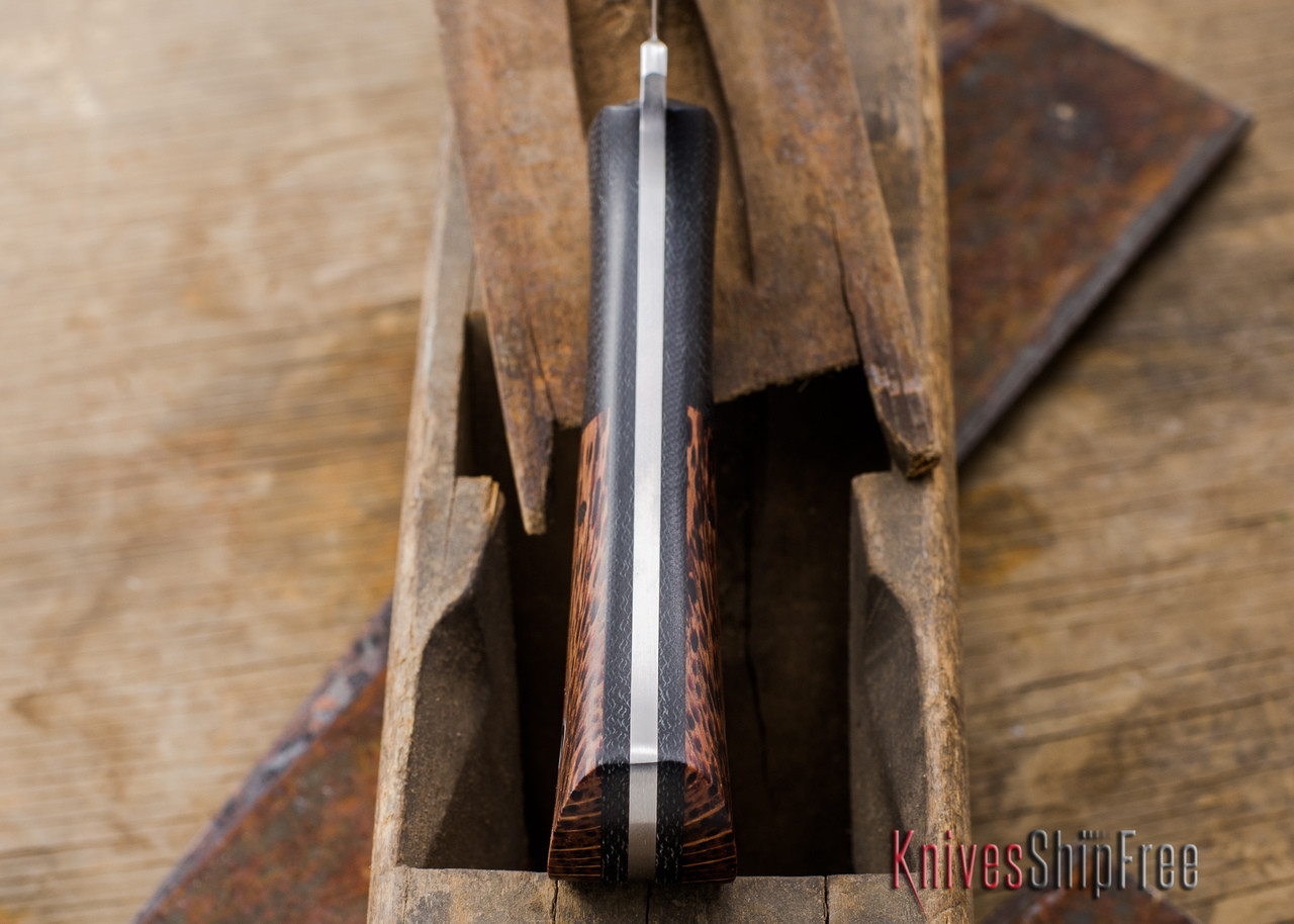 Fiddleback Forge: EDC II - Snakewood - Black Bolster - A2 Steel
