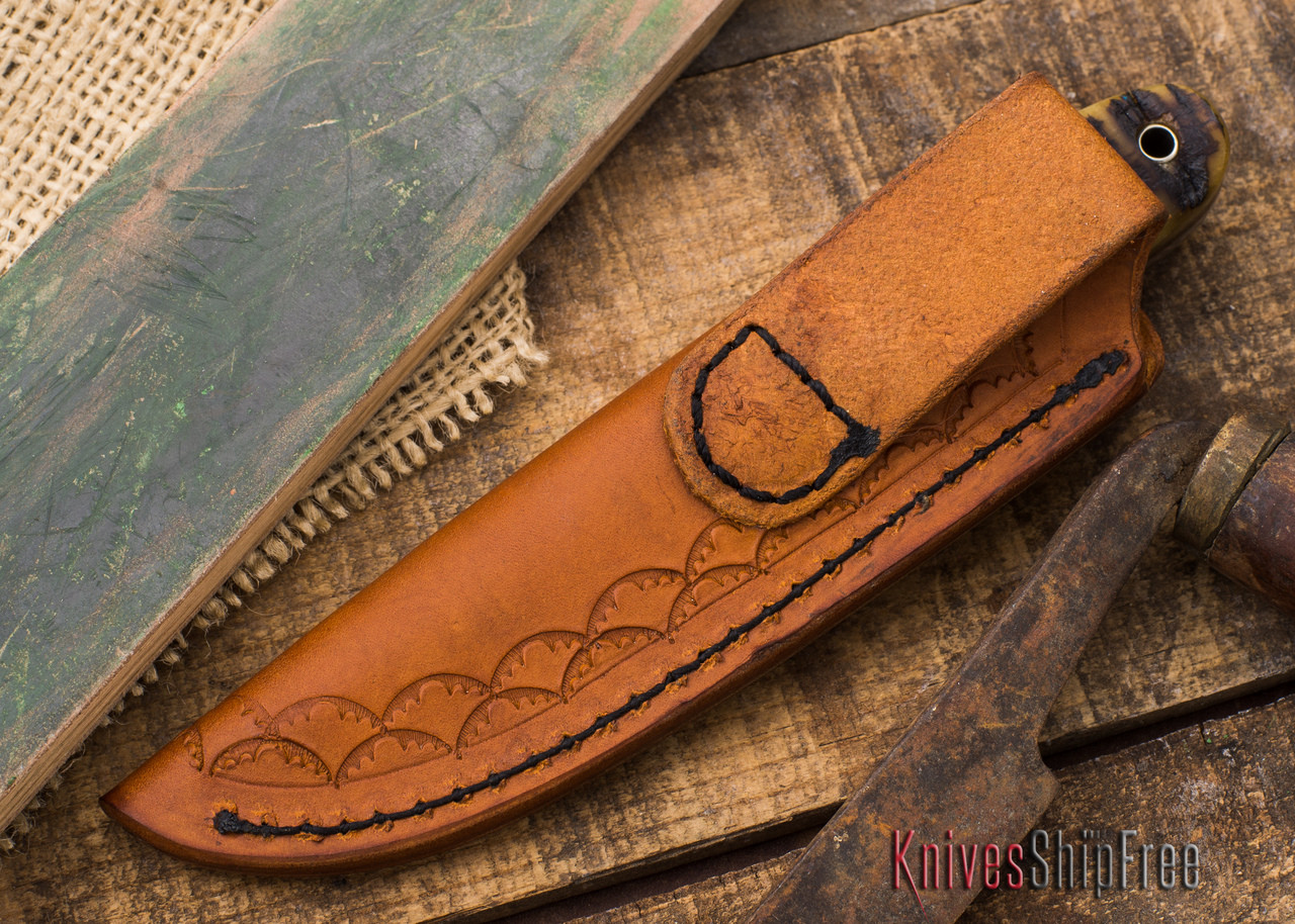 Cross Knives: Mini Trapper Knife - Ram's Horn - Nickel Silver Pins