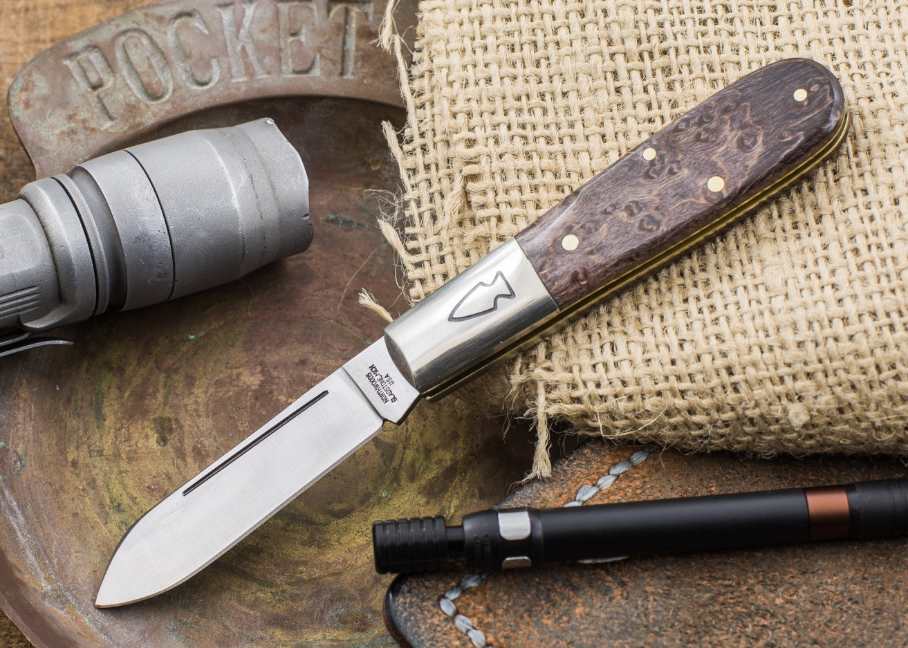 Northwoods Knives: Everyday Barlow - Birdseye Maple - Spearpoint Blade