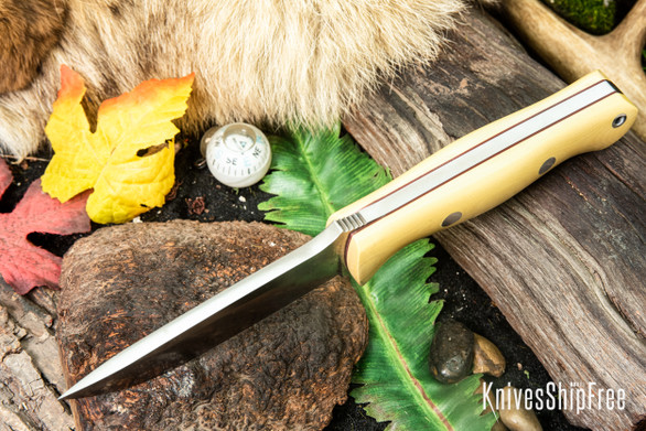 Bark River Knives: Bravo 1 - Antique Ivory - Red Liners