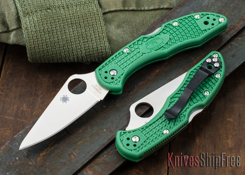 Spyderco: Delica 4 - Zome Green FRN - VG-10 - C11ZFPGR
