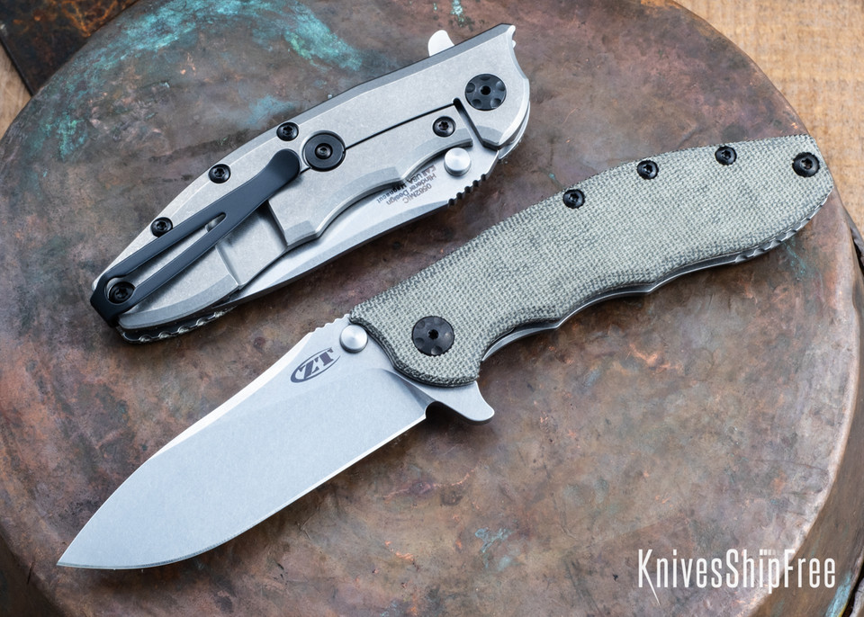 Zero Tolerance: 0562MIC - Rick Hinderer Slicer - Green Canvas Micarta ...