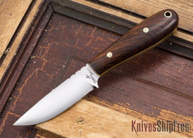 Cross Knives: Mini Trapper Knife - Cocobolo - Yellow Liners - Brass Pins