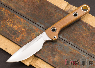 Vehement Knives: Grunt - Natural Canvas Micarta - Satin Finish - #199