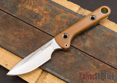 Vehement Knives: Grunt - Natural Canvas Micarta - Satin Finish - #198