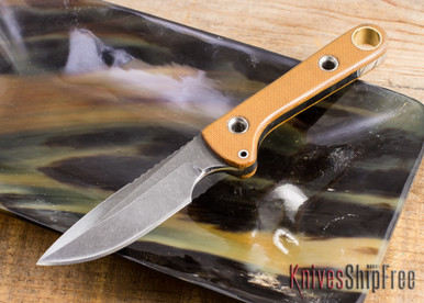 Vehement Knives: Grunt - Natural Canvas Micarta - Blackwash #284